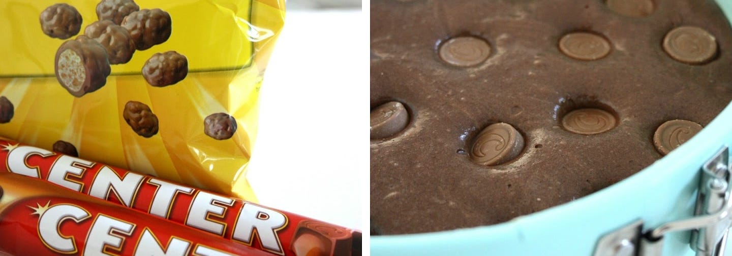 Kladdkaka med kinapuffar och center | Madame Edith | Allt om Mat