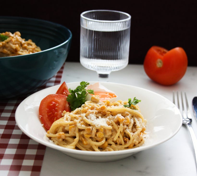 Majscarbonara är billig mat som ä... | Madame Edith | Allt om Mat