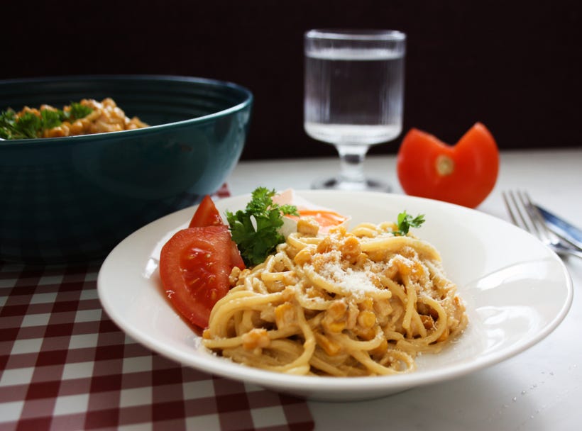 Majscarbonara är billig mat som ä... | Madame Edith | Allt om Mat