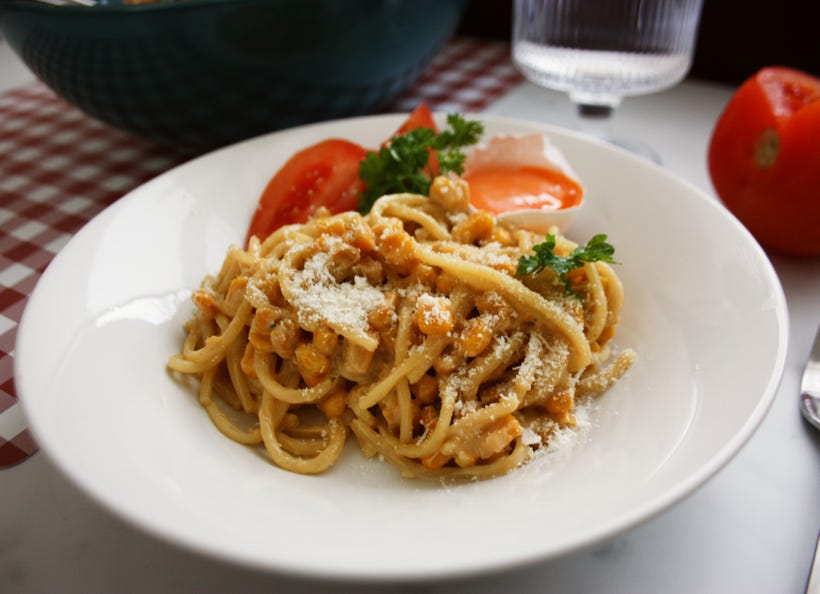 Majscarbonara är billig mat som ä... | Madame Edith | Allt om Mat