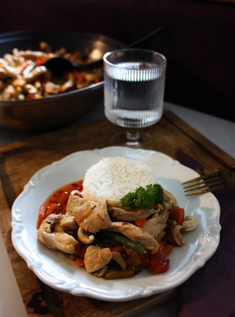 Enkel kycklingwok med ris | Madame Edith | Allt om Mat