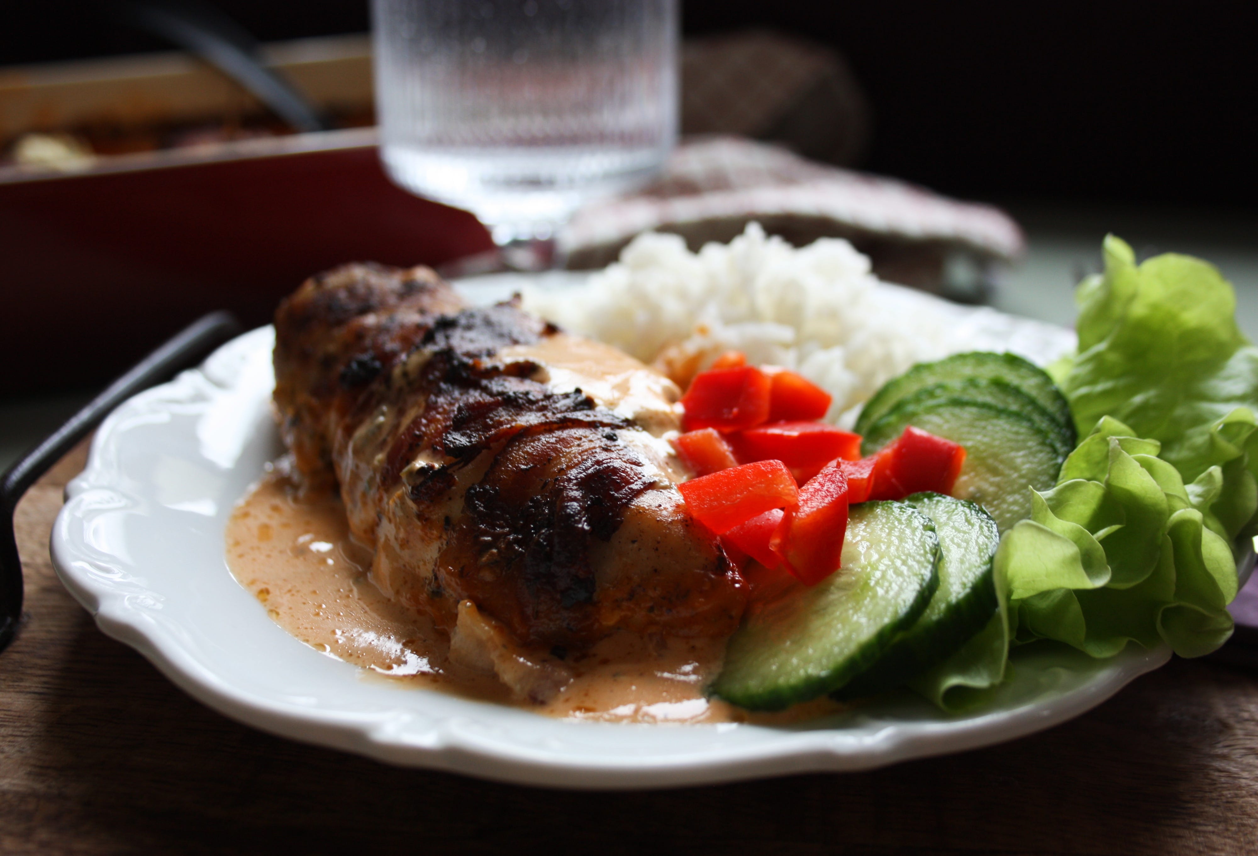 Fylld baconlindad kycklingfile i ... | Madame Edith | Allt om Mat