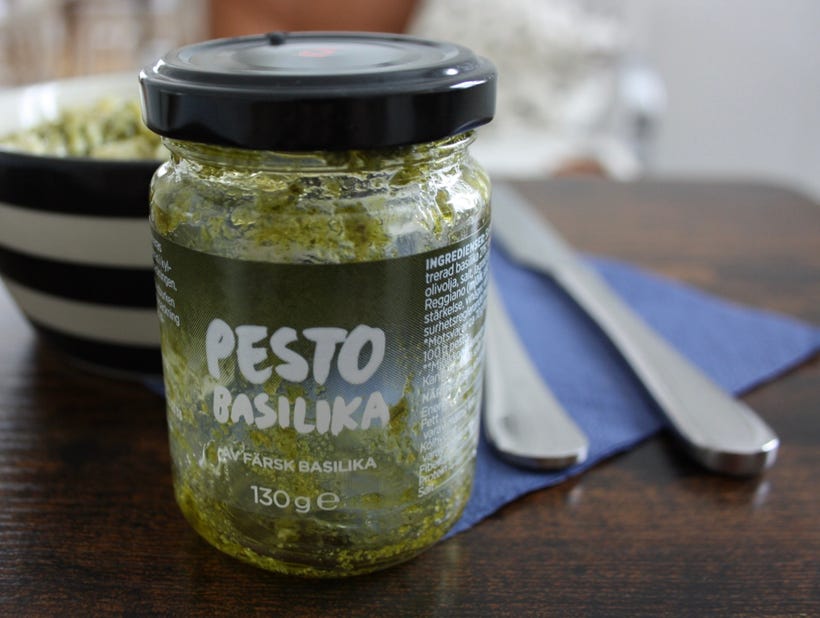 Kycklingpasta med pesto och champ... | Madame Edith | Allt om Mat